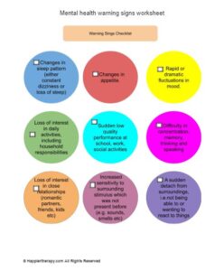 Mental health warning signs worksheet - HappierTHERAPY