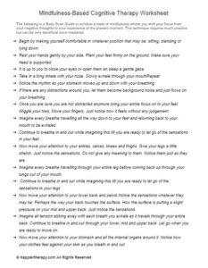 Mindfulness-Based Cognitive Therapy Worksheet - HappierTHERAPY