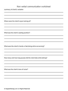 Non verbal communication worksheet - HappierTHERAPY