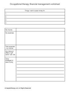 Budgeting worksheet - HappierTHERAPY