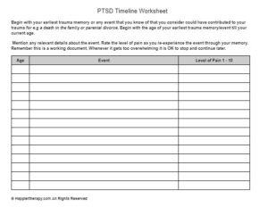 PTSD Timeline Worksheet - HappierTHERAPY