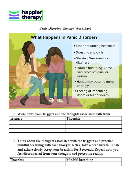 Panic Disorder Therapy Worksheet | HappierTHERAPY