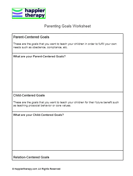 Parenting Goals Worksheet | HappierTHERAPY