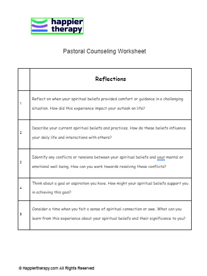 Pastoral Counseling Worksheet | HappierTHERAPY