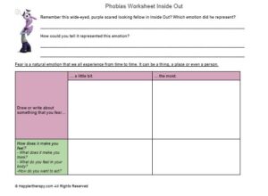 Phobias Worksheet Inside Out - HappierTHERAPY