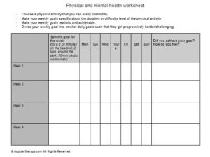Physical and mental health worksheet - HappierTHERAPY