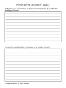 Problem solving worksheet for couples - HappierTHERAPY
