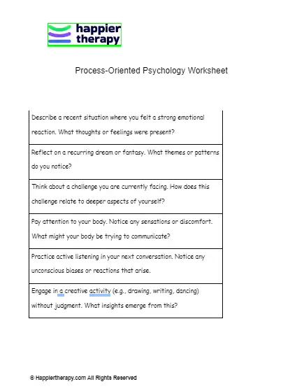 Process-Oriented Psychology Worksheet | HappierTHERAPY