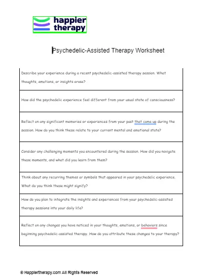 Psychedelic-Assisted Therapy Worksheet | HappierTHERAPY