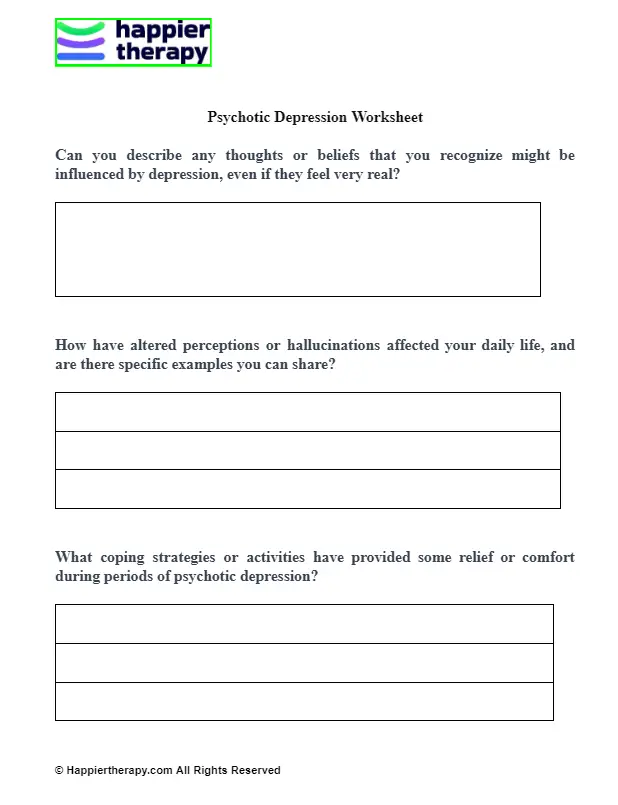 Psychotic Depression Worksheet | HappierTHERAPY