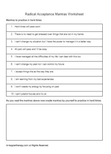 Radical Acceptance Therapy (DBT) Worksheet | HappierTHERAPY