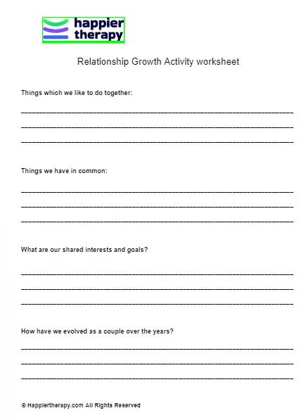 Relationship Growth Activity Worksheet | HappierTHERAPY