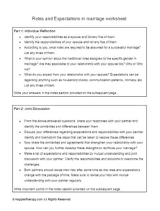 Marriage Expectations Worksheet | HappierTHERAPY