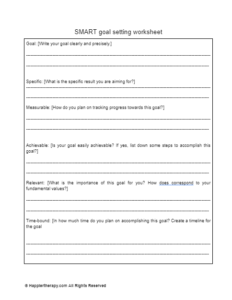Simple Goal Setting Worksheet | HappierTHERAPY