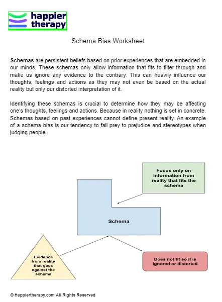 Schema Bias Worksheet | HappierTHERAPY