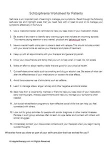 Schizophrenia Coping Skills Worksheet | HappierTHERAPY