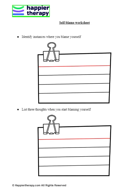 Self-blame Worksheet | HappierTHERAPY