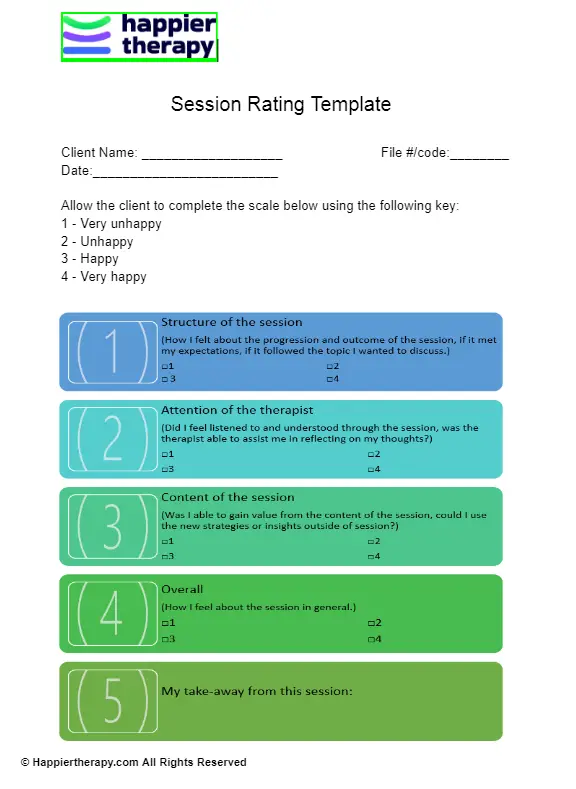 Session Rating Template | HappierTHERAPY