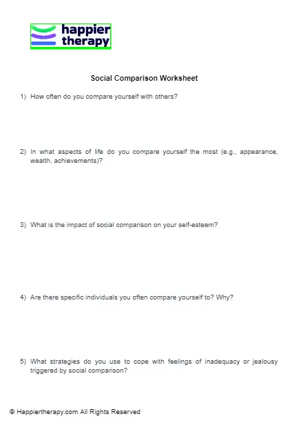 Social Comparison Worksheet | HappierTHERAPY