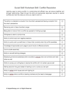 Resolving Conflict Worksheet | HappierTHERAPY