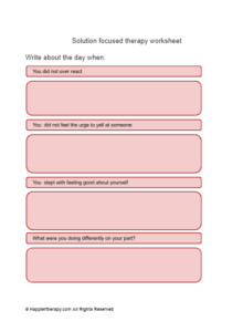 Solution Focused Brief Therapy Worksheet | HappierTHERAPY