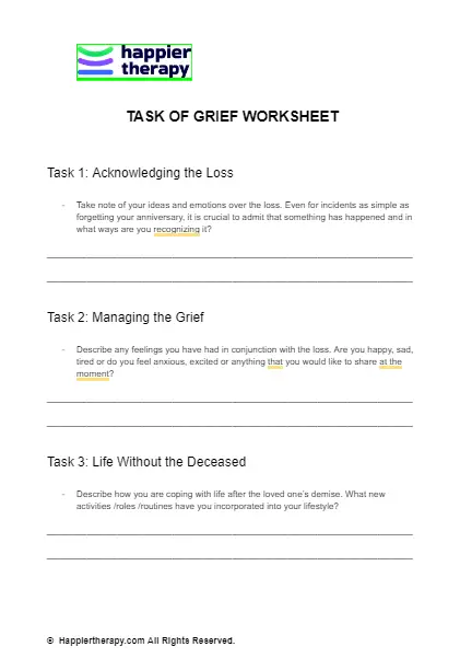 Grief Worksheets Printable Activity Worksheet For Grieving Children