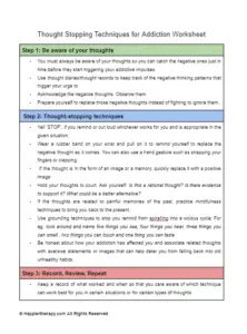 Stages Of Addiction Worksheet | HappierTHERAPY