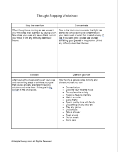 Worry Therapy Worksheet | HappierTHERAPY