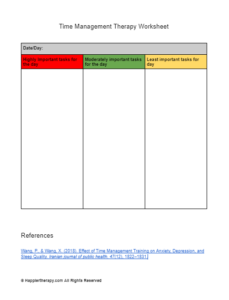 CBT Time Management Worksheet | HappierTHERAPY