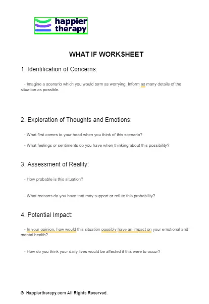 WHAT IF WORKSHEET | HappierTHERAPY