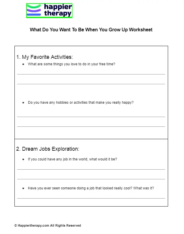 When I Grow Up I Want To Be Worksheet