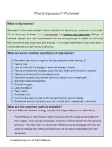DEPRESSION NEW VOCABULARY WORKSHEET | HappierTHERAPY