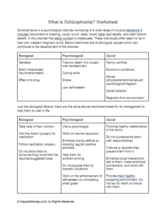 Reality Testing Worksheet Schizophrenia | HappierTHERAPY