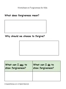 Forgiveness Fingers Worksheet | HappierTHERAPY