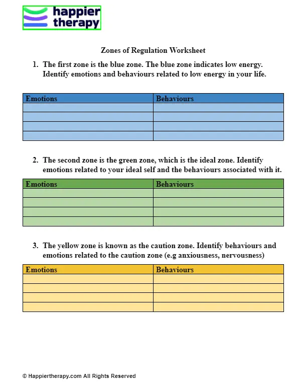 Zones Of Regulation Worksheet Google Search Zones Of Regulation