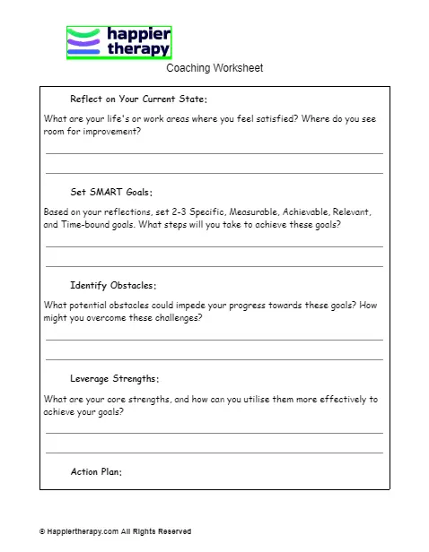 Coaching Worksheet | HappierTHERAPY