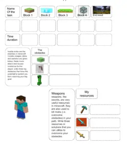 Minecraft therapy worksheet - HappierTHERAPY