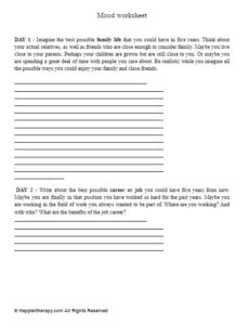 Mood worksheet - HappierTHERAPY
